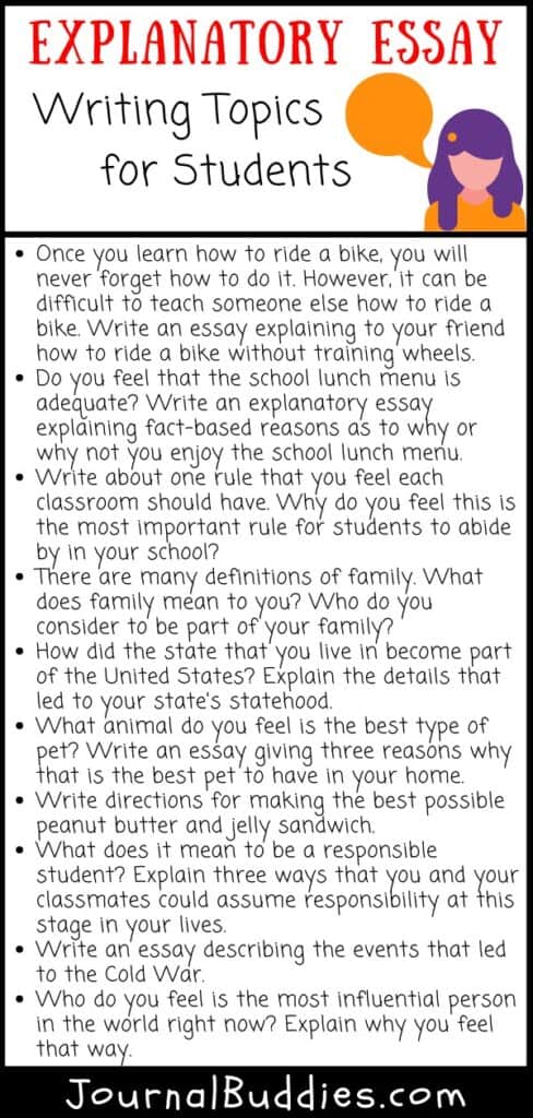 21 Explanatory Essay Topics for Students » JournalBuddies.com