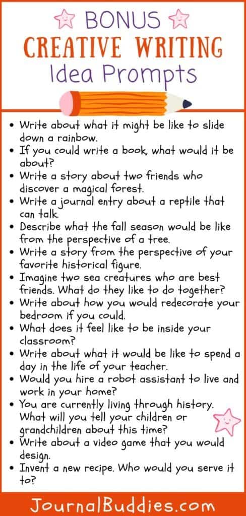List of Creative Writing Prompts (53 Awesome Ideas!) » JournalBuddies.com