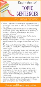 30 Examples of Topic Sentences (by grade level) » JournalBuddies.com