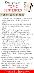 30 Examples of Topic Sentences (by grade level) » JournalBuddies.com