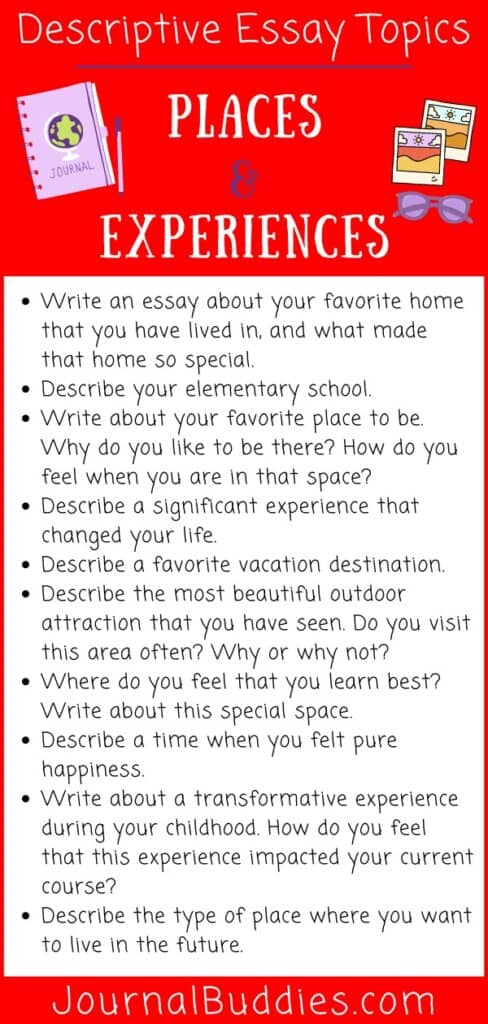30 Captivating Descriptive Essay Topics for Students » JournalBuddies.com